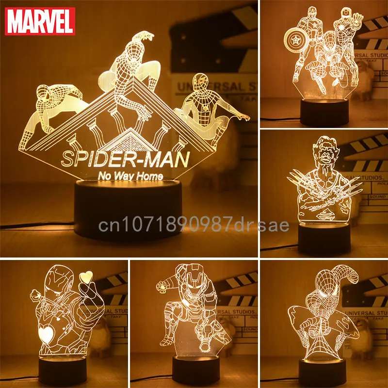 Spiderman-Anime-Figure-Lights-3D-LED-Lamp-Ironman-Disney-Action-Figures ...