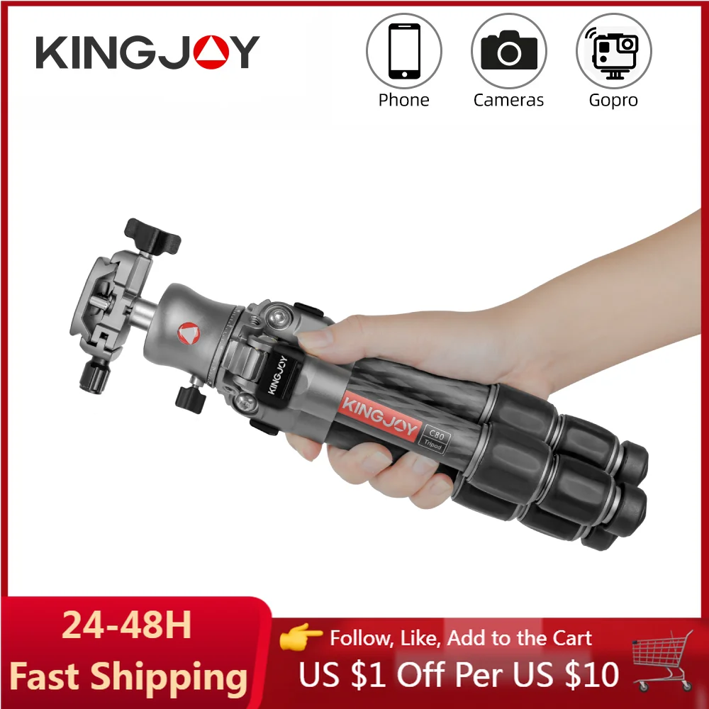 KINJOY-Extendable-Tripod-Carbon-Fiber-Camera-Stand-Holder-with-360-Ball ...