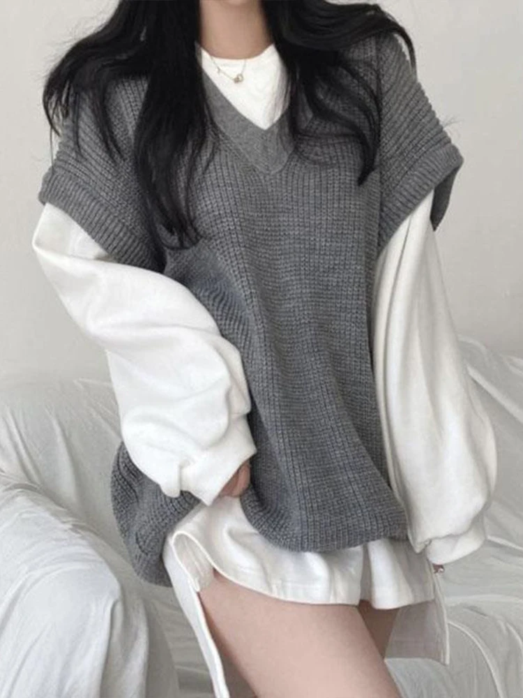 Autumn-Winter-Vest-Women-Korean-Style-Knitted-Sweaters-Female-Oversized ...
