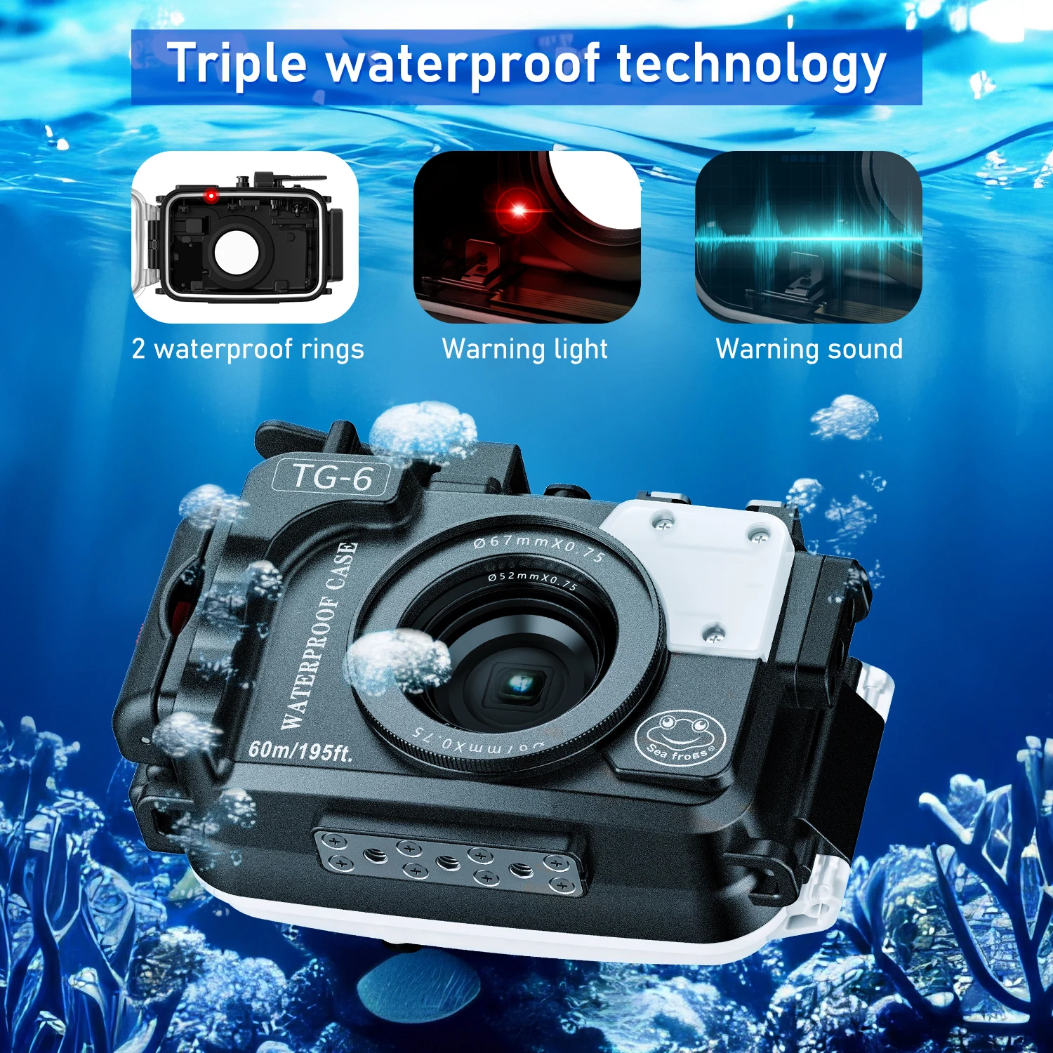 Seafrogs Scuba Diving Camera Case Cover For Olympus TG 6 Underwater ...
