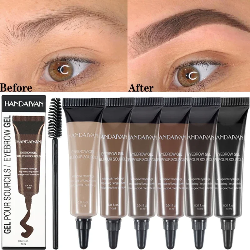 1PC Dyeing Eyebrow Cream 6 Colors Waterproof Natural Liquid Brow Tattoo ...