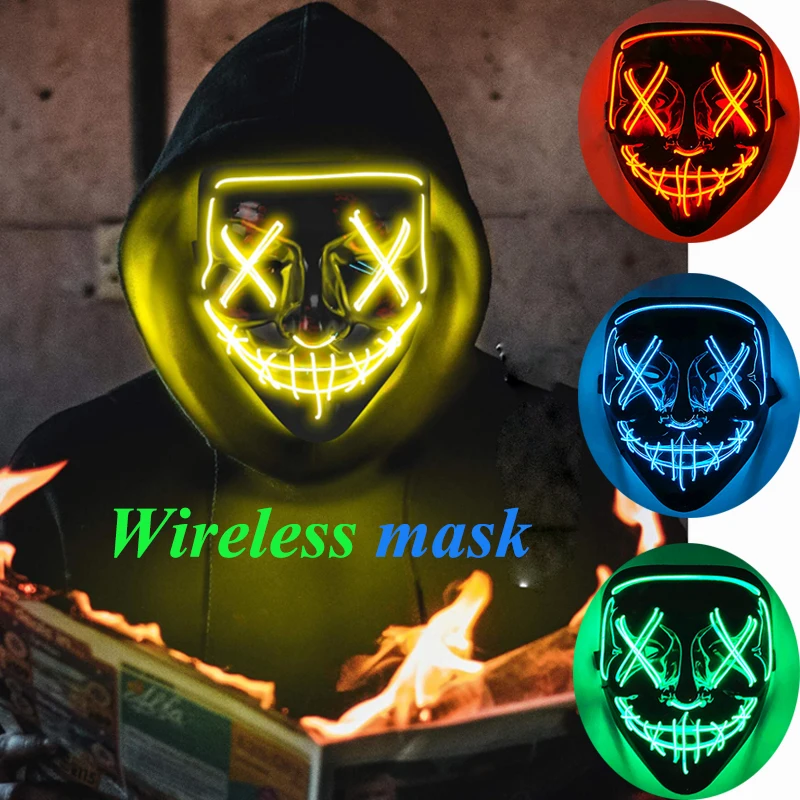New-Design-Wireless-Type-Halloween-LED-Purge-Mask-Convenient-Headwear ...