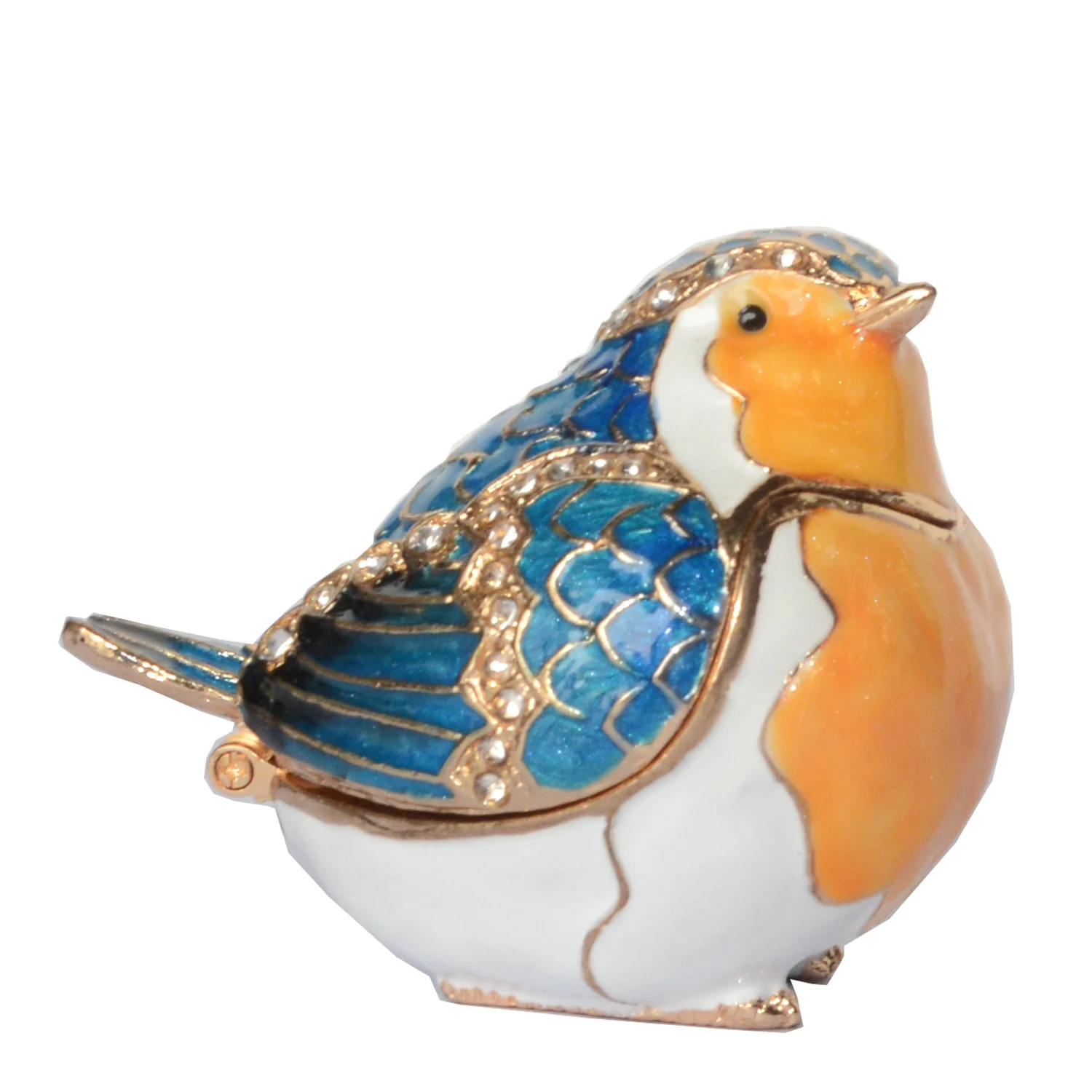 Enameled Jeweled Robin Bird Trinket Jewelry Box Bird Decoration Ring ...
