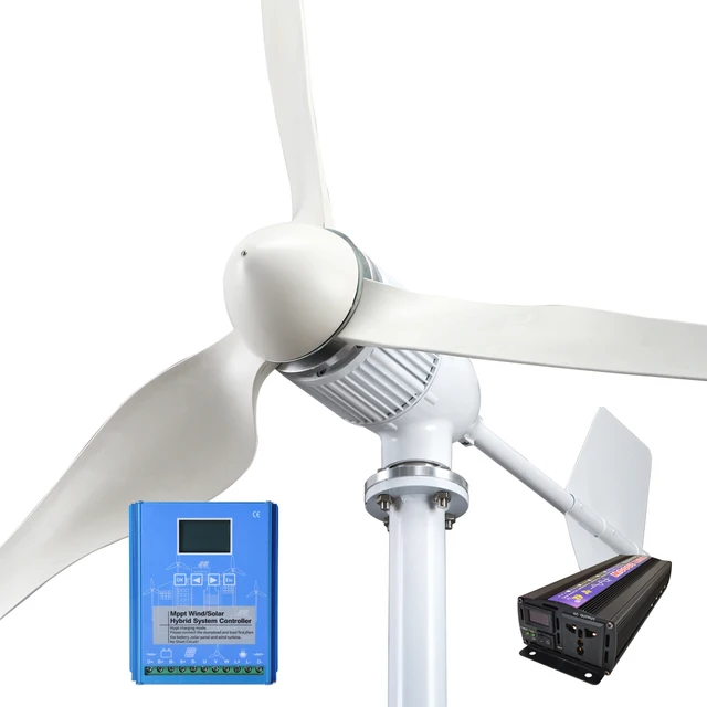 5000w Windmill Turbine Generator kit 5kw Power 3Blade 24V 48V Free ...