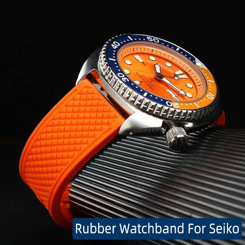 Cinturino in gomma per Seiko IWC Rolex Waffle Strap bracciali Fashion ...