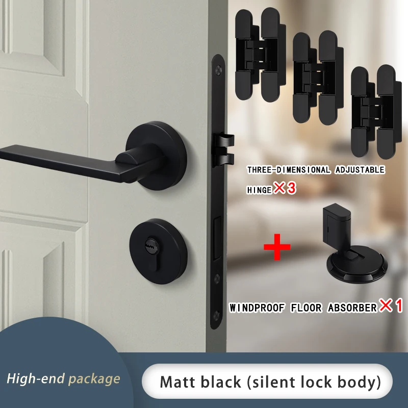 Complete-Set-of-Nordic-Silent-Split-Lock-Indoor-Wooden-Door-Handle ...