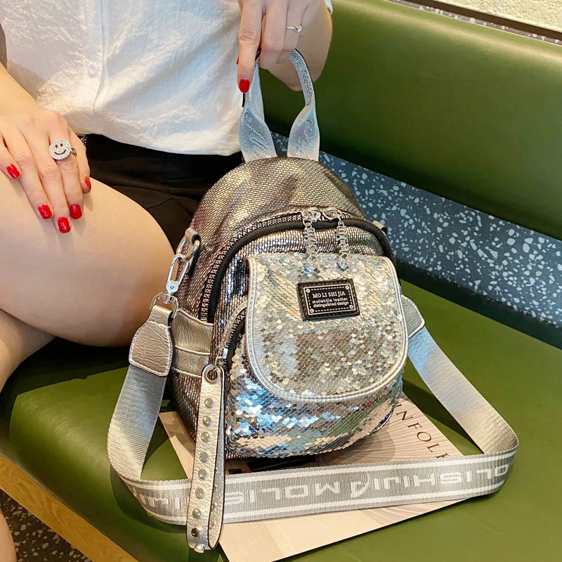 Ita Bag Pack Sequines Women's Backpack Rivet Luxury Designer Mini ...
