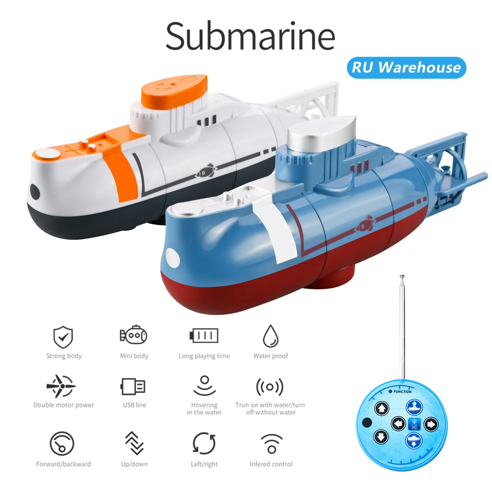 LSRC-331 미니 RC 잠수함, 수중 방수 다이빙 장난감, 시뮬레이션 모델 선물, 0.1 m/s 속도 리모컨 보트