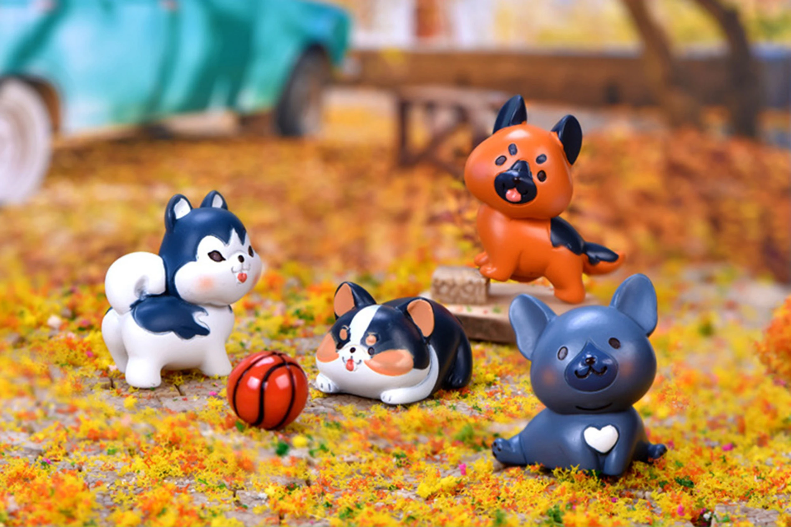 Objets décoratifs,Figurines de chien en résine Kawaii,Micro-paysage artisanal,décoration de ...