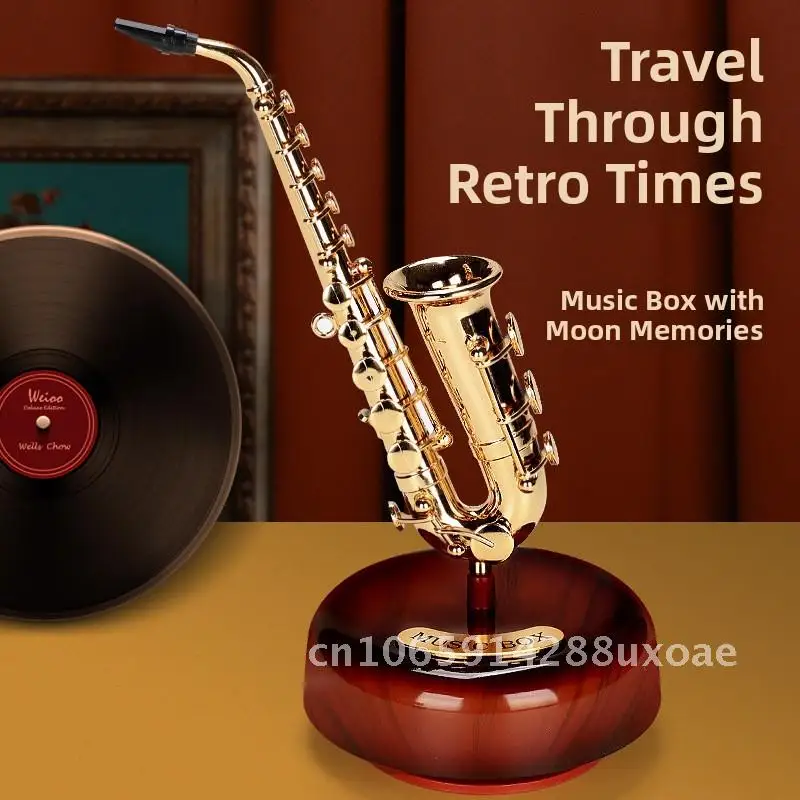 Violin music box, music box model, saxophone, guitar, pipa ornament ...