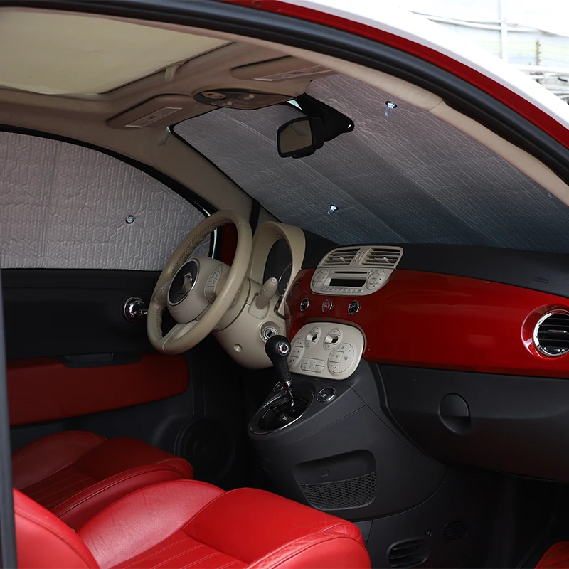 For-Fiat-500-2010-2022-Aluminum-Foil-Car-Front-Windshield-Full-Window ...