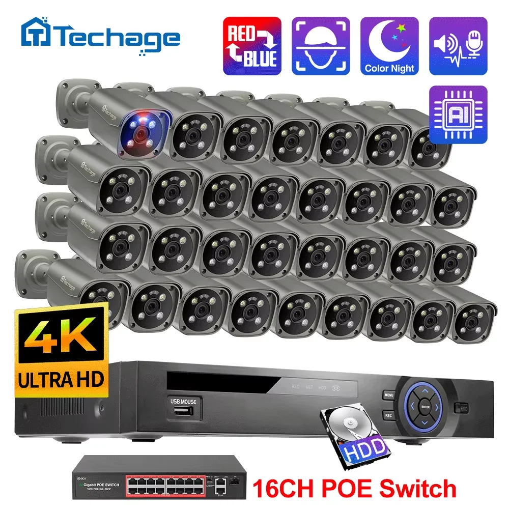 Techage-H-265-32CH-4K-8MP-Security-Camera-System-Face-Detection-Smart ...