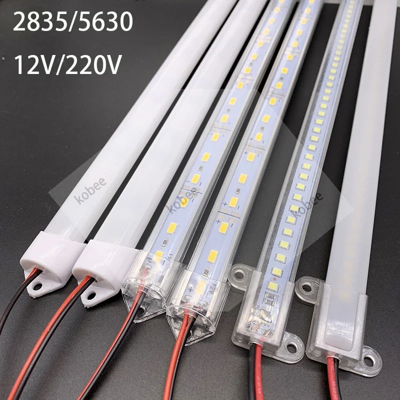 5pcs DC 12V 24V AC 220V SMD 2835 5630 LED Hard Rigid Strip Bar Tube ...