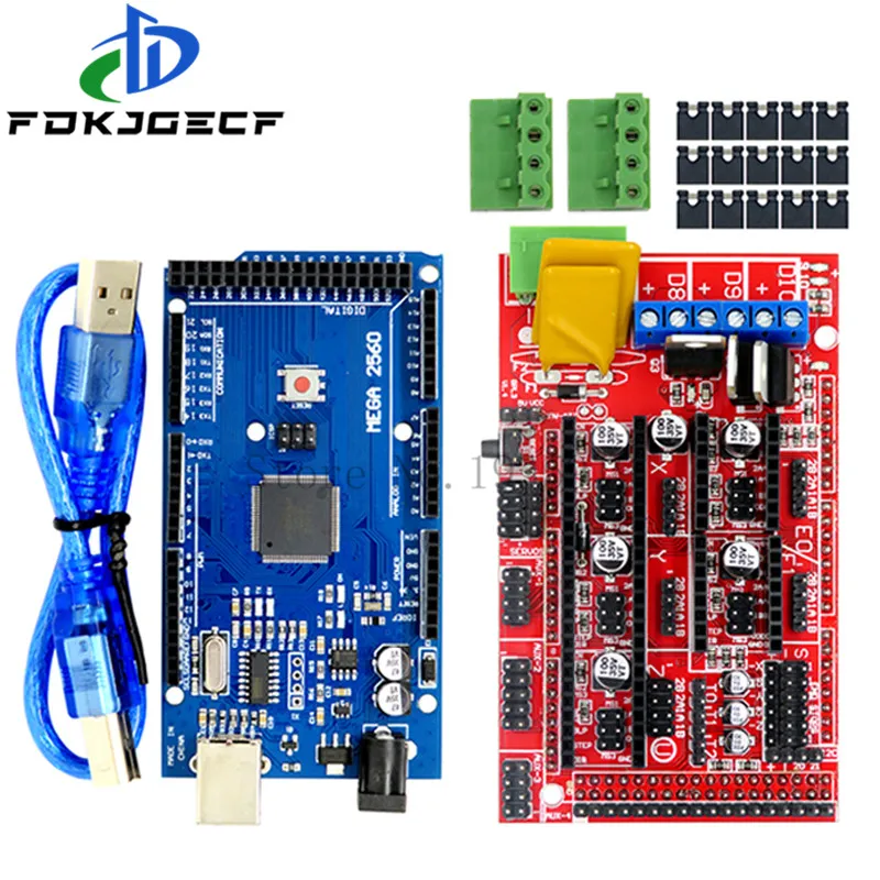 1pcs-Mega-2560-R3-Mega2560-REV3-1pcs-RAMPS-1-4-Controller-for-arduino ...