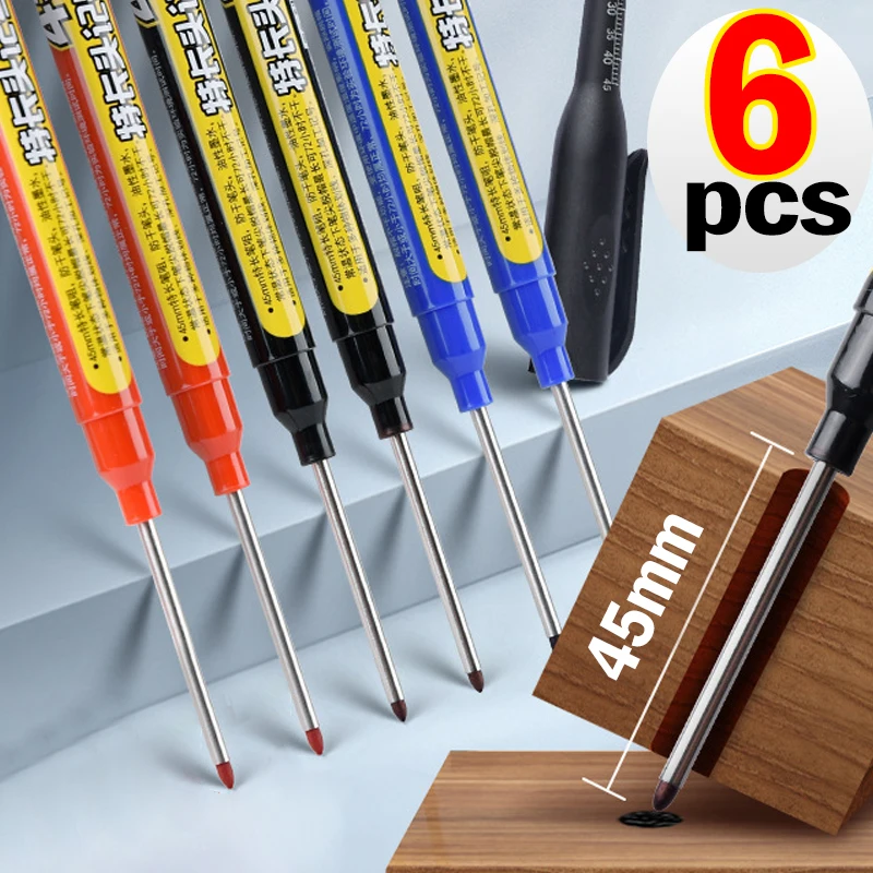 1-3-6pcs-45mm-Multi-purpose-Long-Head-Markers-Pen-Deep-Hole-Marker-Pens ...
