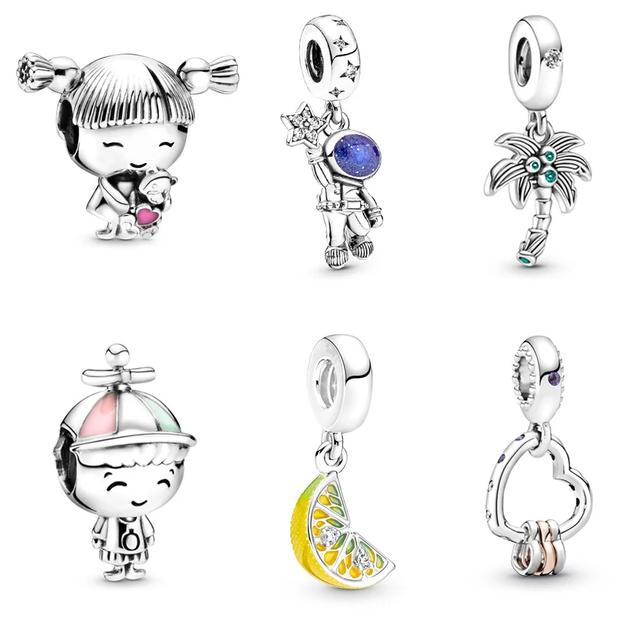 925-Sterling-Silver-Little-Girl-Little-Boy-Charm-Astronaut-Lemon-Bead ...
