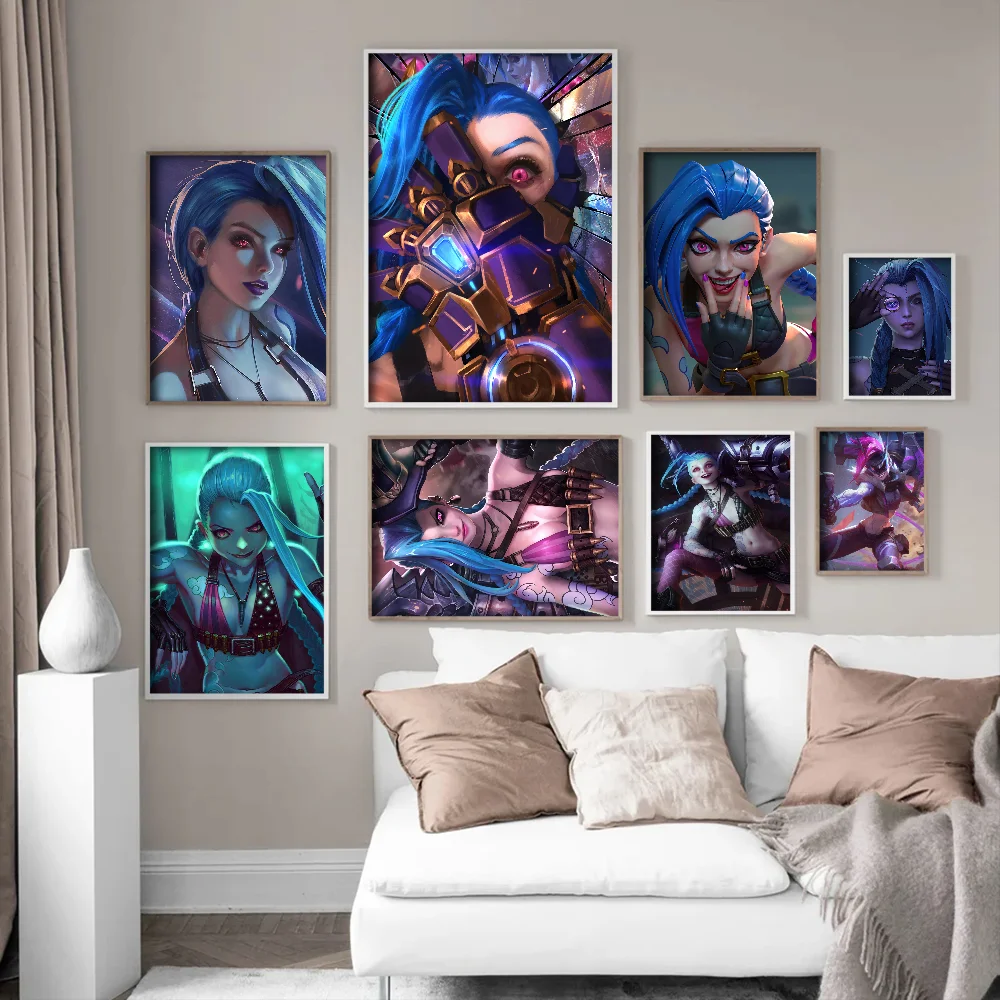 League-of-Legends-Jinx-P-ster-de-arte-autoadhesivo-impresiones ...