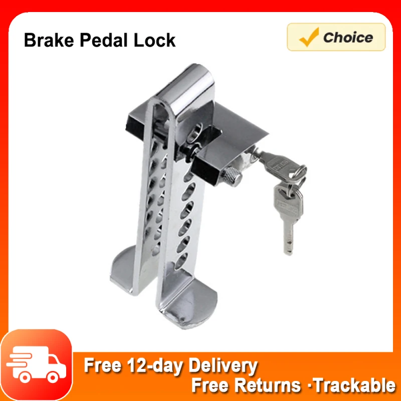 Brake-Pedal-Lock-Adjustable-Auto-Stainless-Steel-8-Holes-Brake-Clutch ...