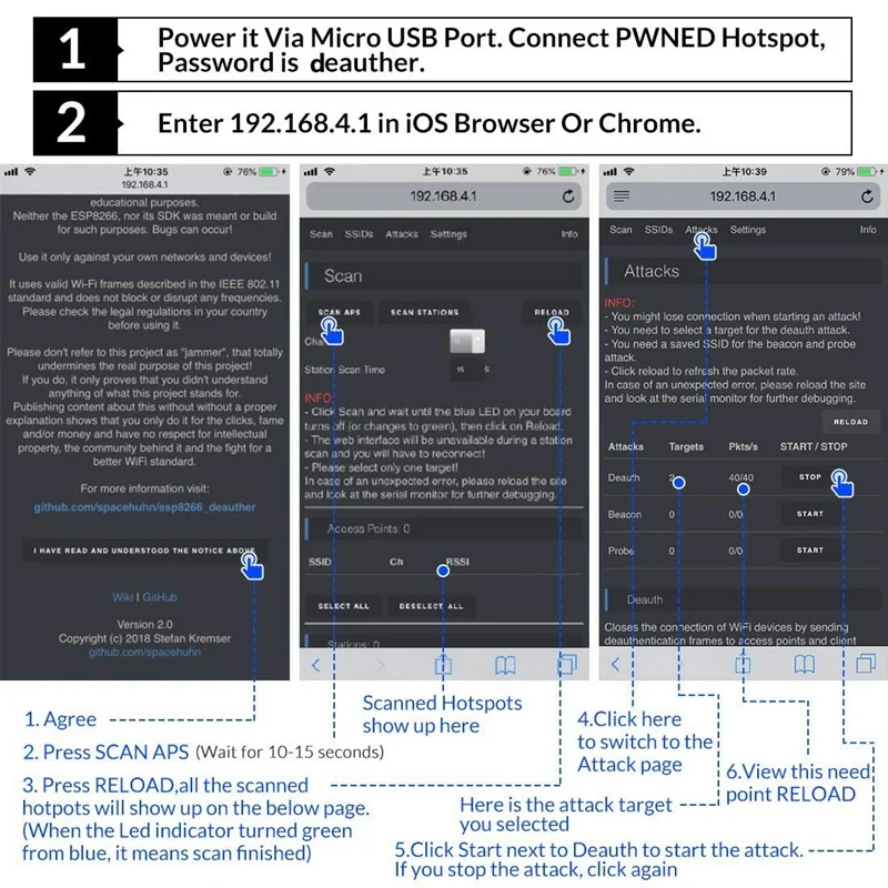 Wifi Deauther Bad USB Watch V4 ESP8266 Atmega32u4 Programmable ...