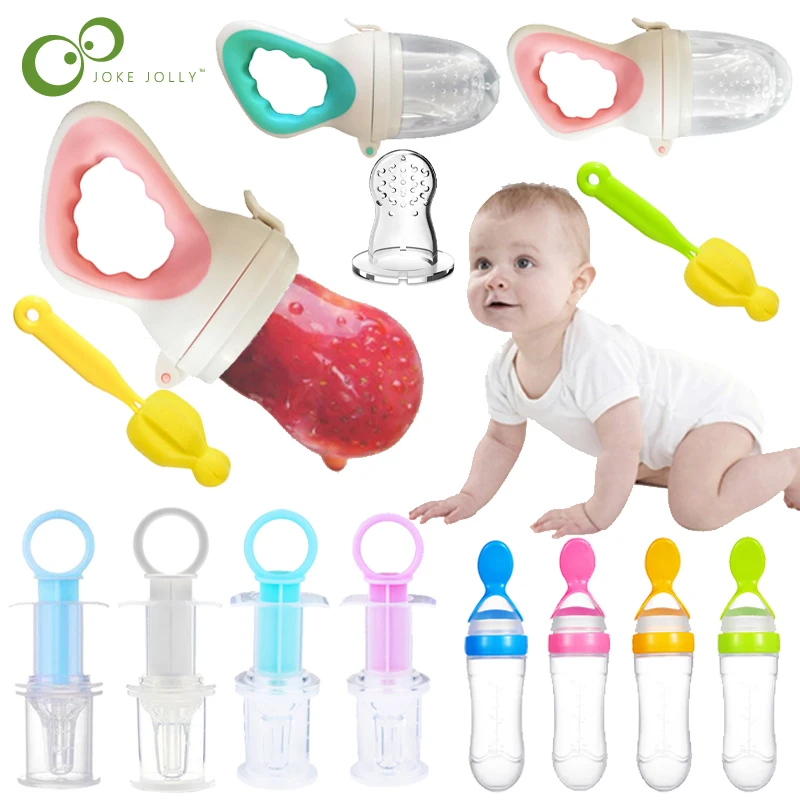 Infant-Complementary-Food-Baby-Fruits-Pacifier-Silicone-Nipple-Squeeze ...