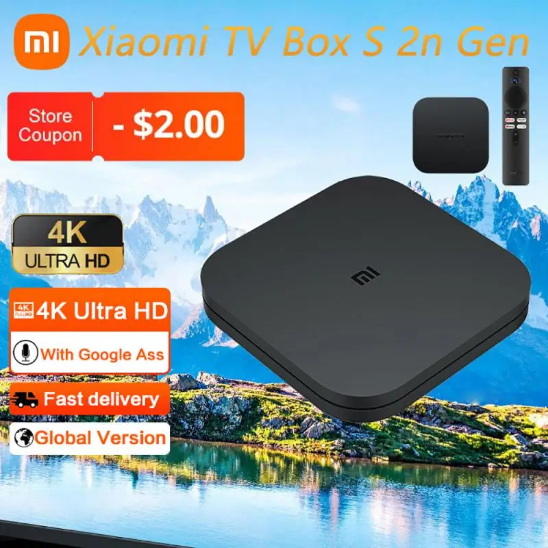 Global Version Xiaomi Mi Smart TV Box S 2nd Gen Quad Core Bluetooth 5.2 ...