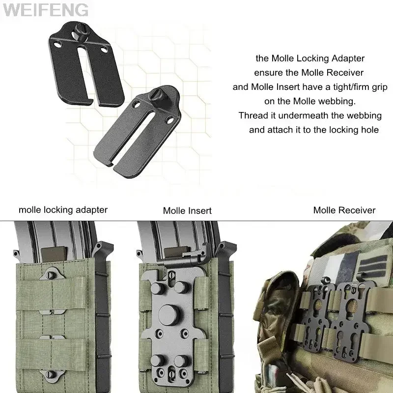 Tactical Molle Attachment Plate Platform Inserts&Receiver Modular Molle ...