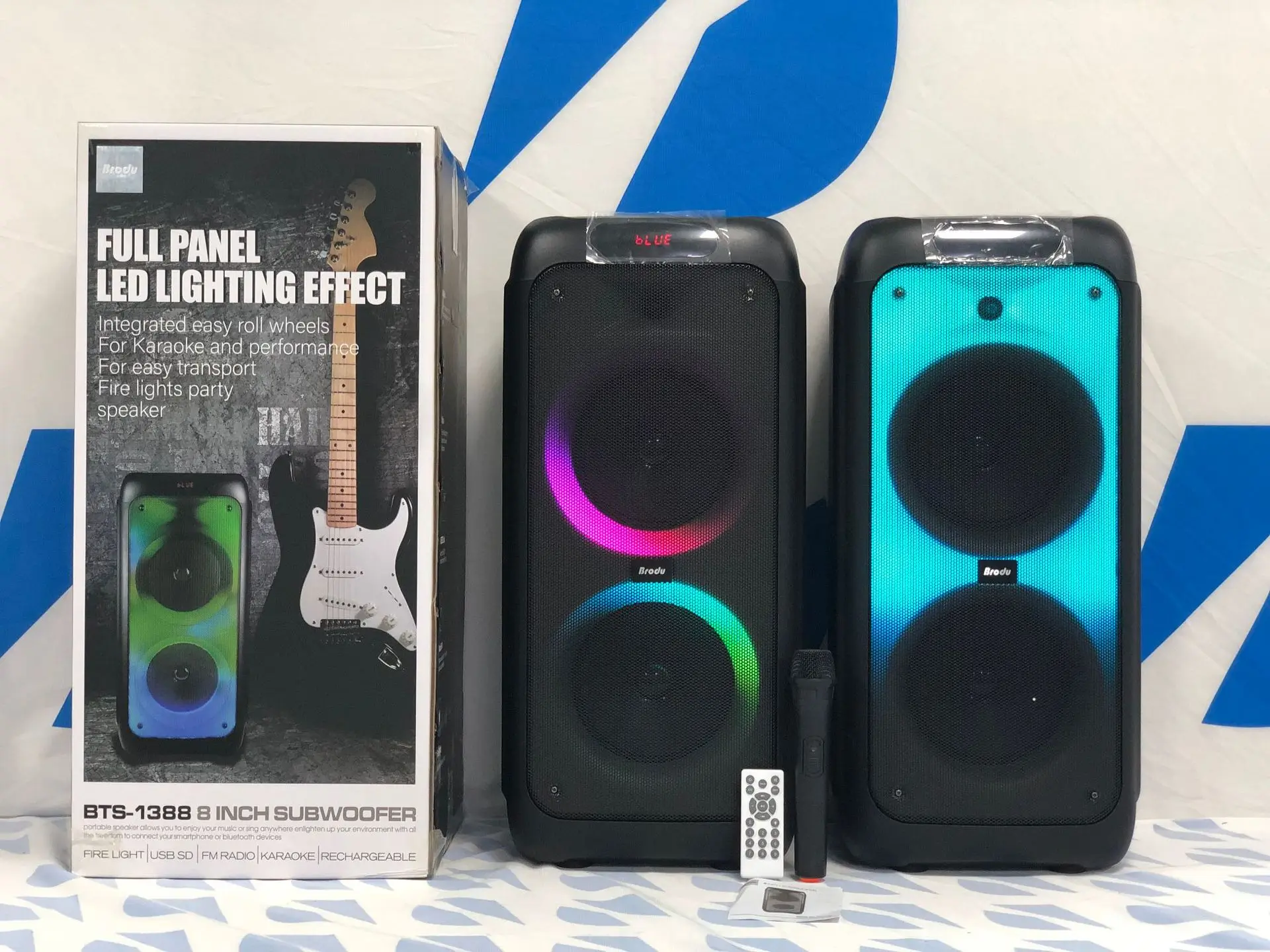 KTS Brodu speaker BTS-1388 Wireless Portable Speaker dual 8 inch BT ...