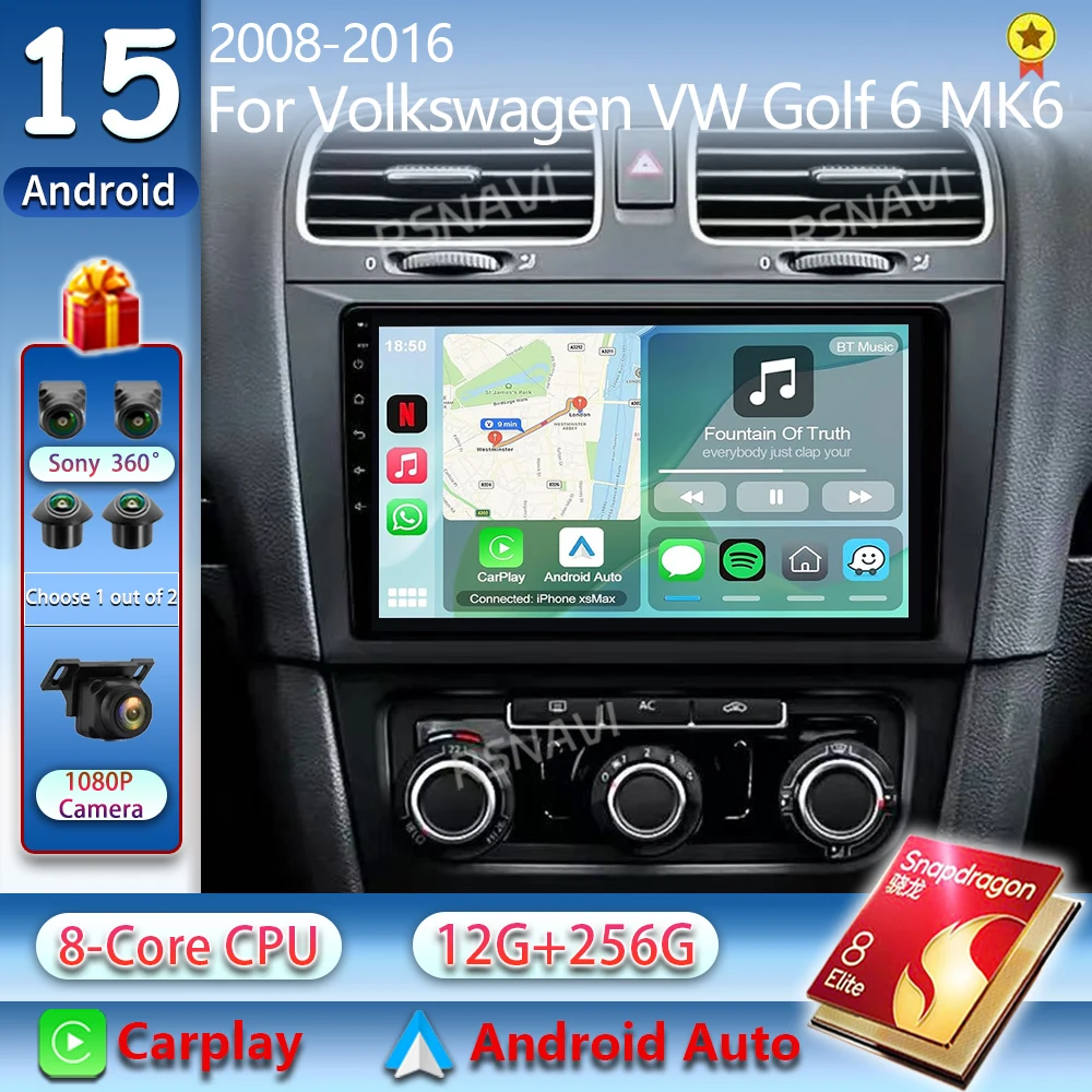 Android 15 Car Radio For Volkswagen VW Golf 6 MK6 GTI R 2008 - 2012 ...
