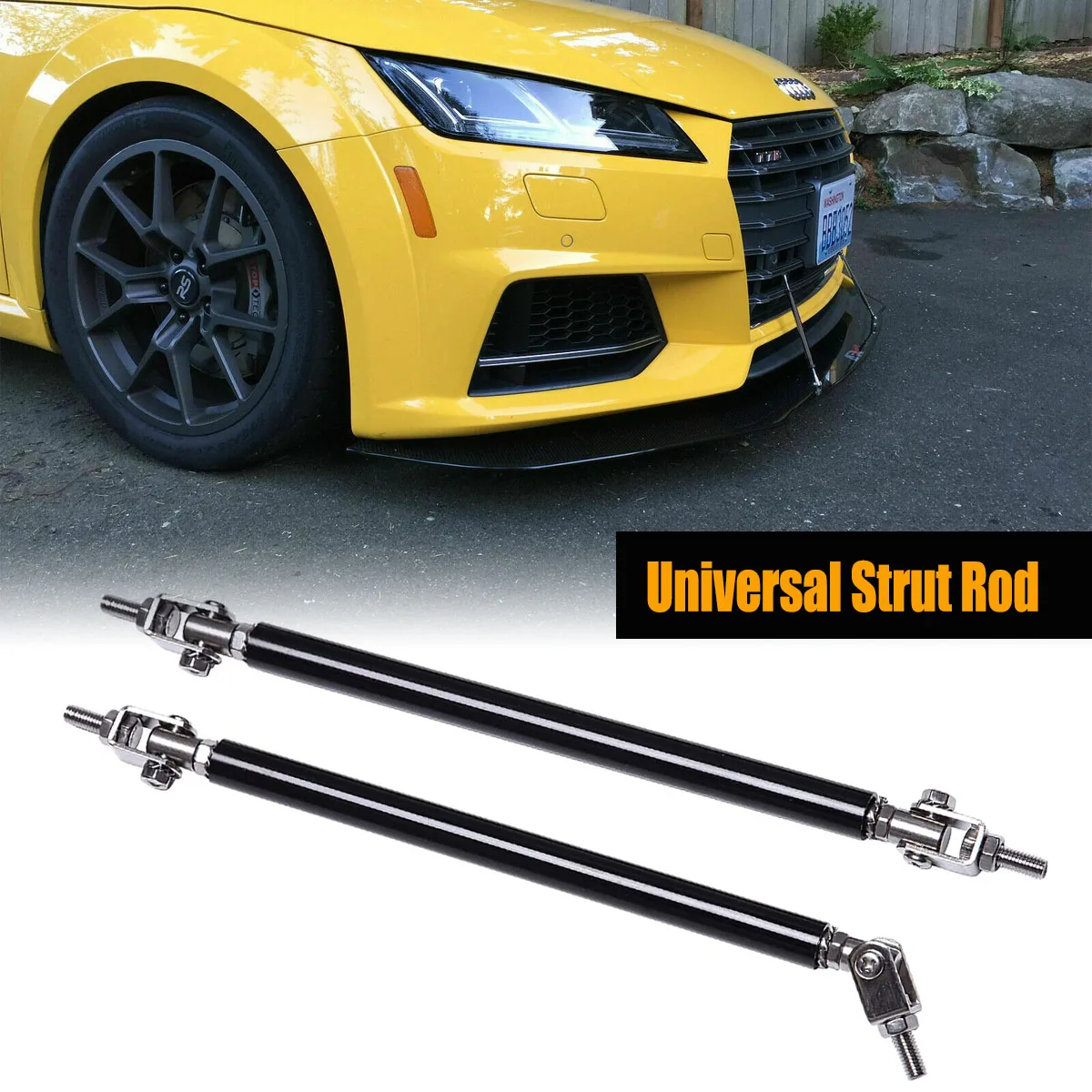 Universal-Front-Bumper-Lip-Splitter-Spoiler-Strut-Rod-Tie-Support-Bar ...