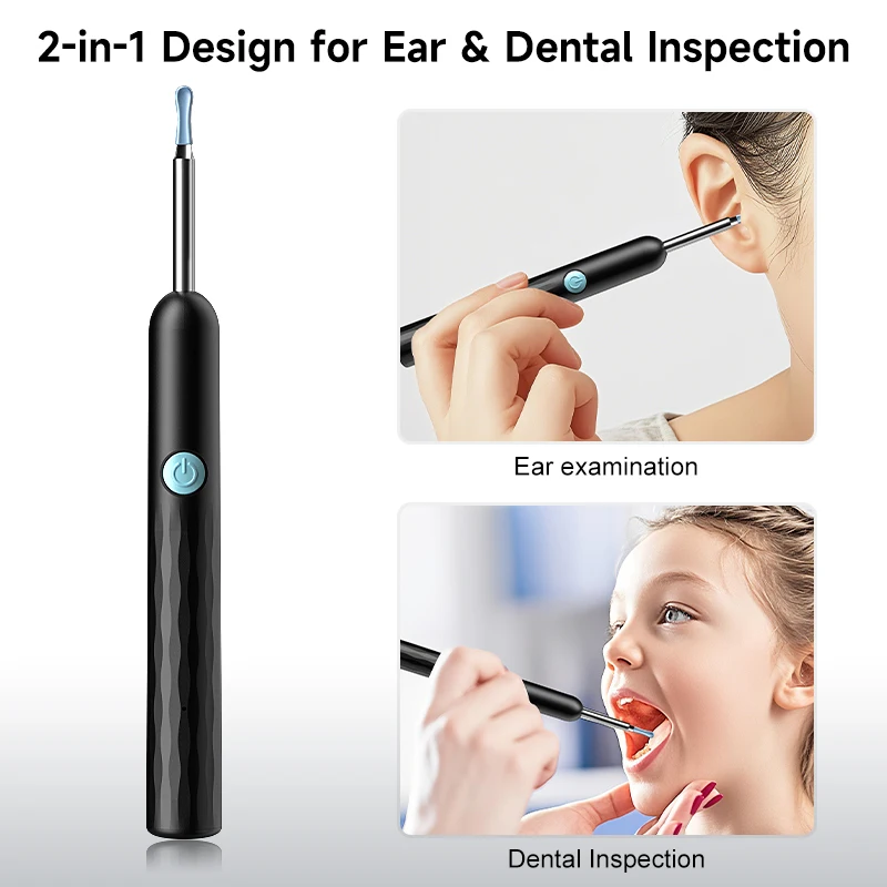 WIFI Visual Otoscope Ear Sticks With LEDS Smart Visual Ear 4.2MM Camera ...