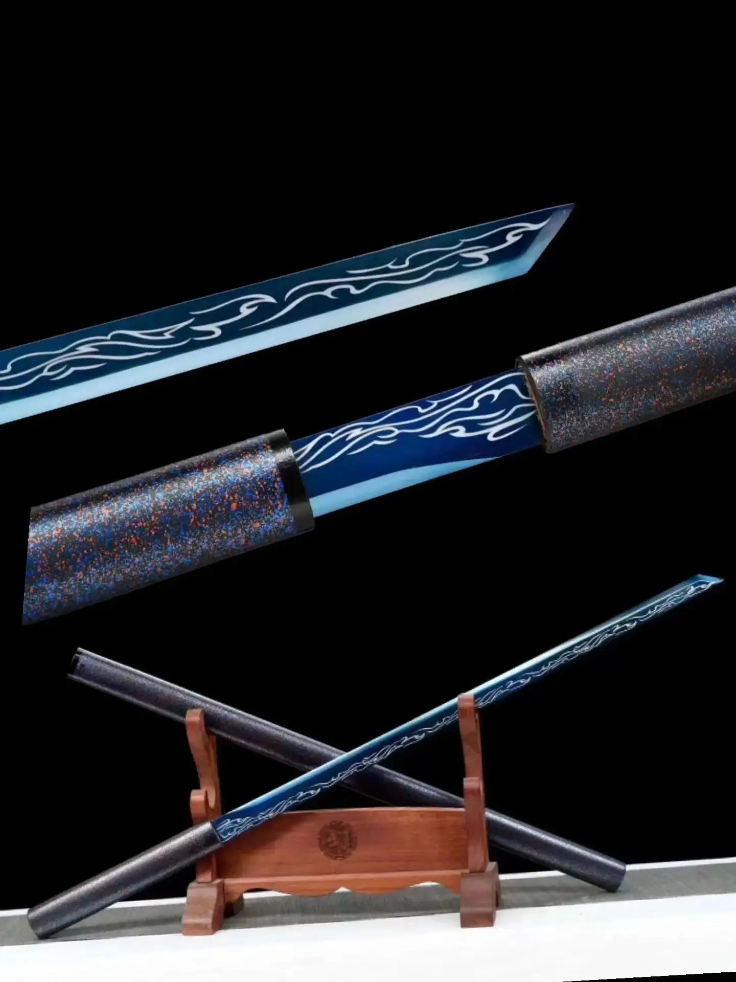 Real-Handmade-Multi-Refined-Spring-Steel-Baked-Blue-Blade-Chinese ...
