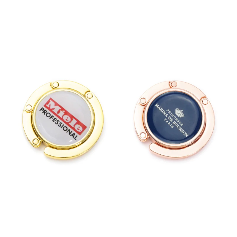 Personalized Rose Gold Purse Hooks Custom Logo Handbag Hook for Table ...