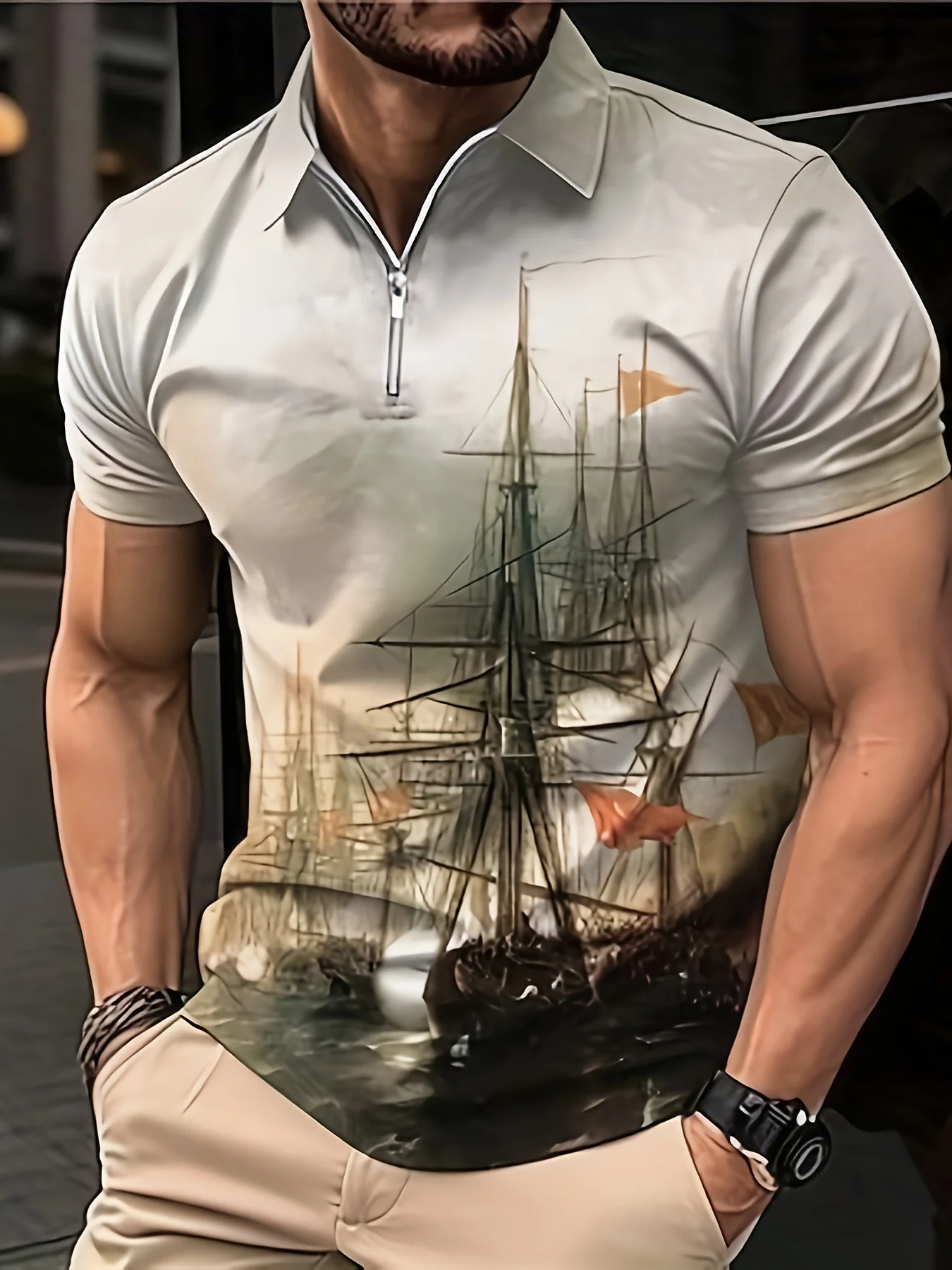 Camisa-polo-casual-masculina-estampada-em-3D-tops-de-manga-curta-roupas ...