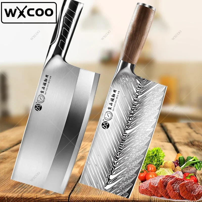 WXCOO Kitchen Chef Knife Set Stainless Steel Meat Vegetables Slicing ...