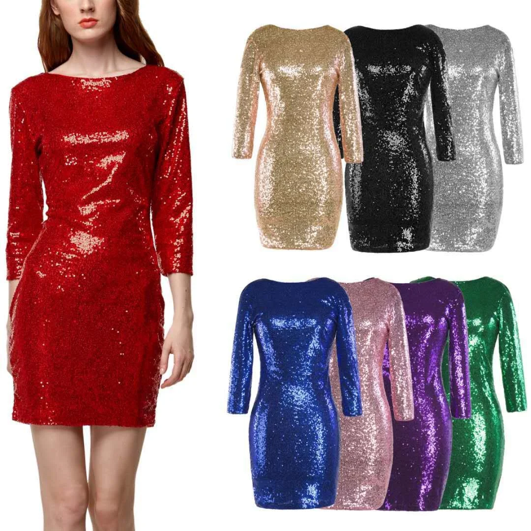 Ladies-Formal-Evening-Party-Sexy-Sequin-Club-Short-Dresses-Sexy ...