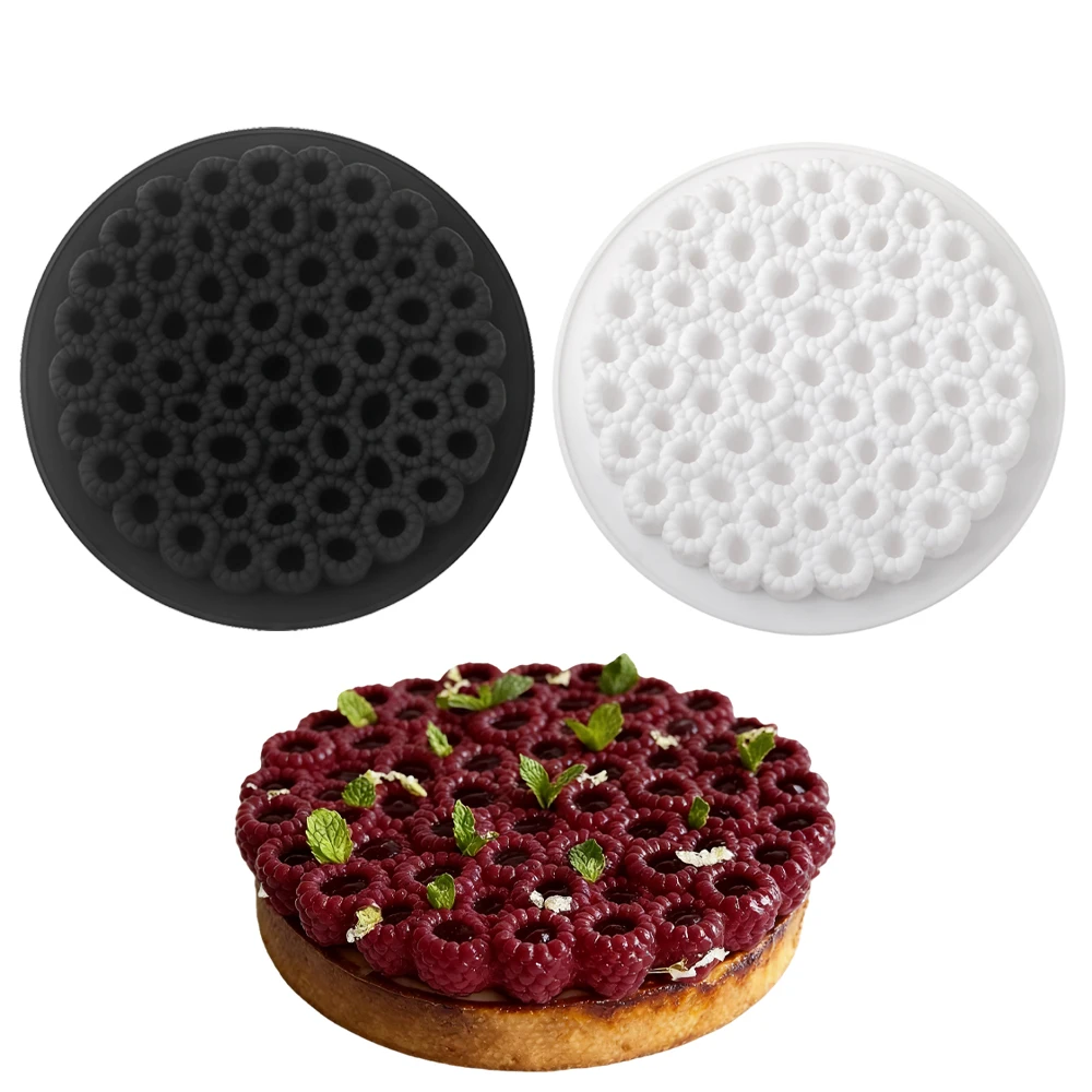 Raspberry Tart Mousse Cake Silicone Mold Raspberry Flower Decoration ...