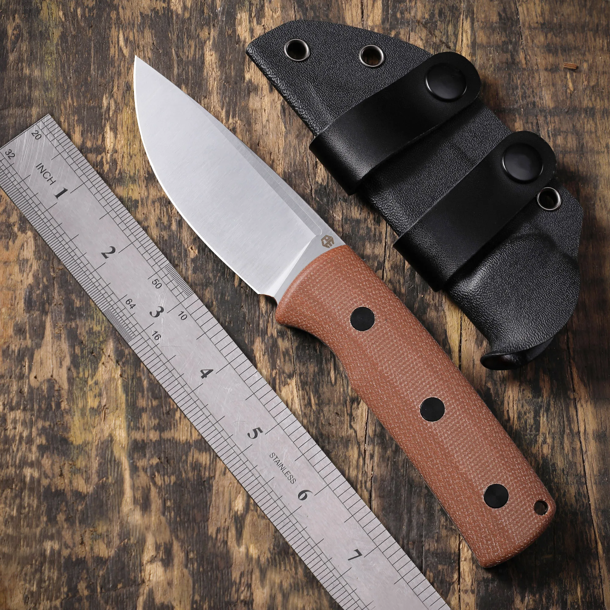 Petrified-Fish-PFP01F-N690-Satin-Blade-G10-or-Micarta-Handle-Fixed ...