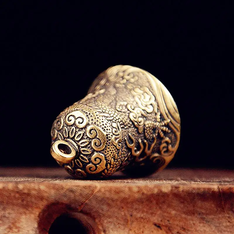 Vintage Brass Bell Carved Dragon Totem Exquisite Crafts Collectibles ...