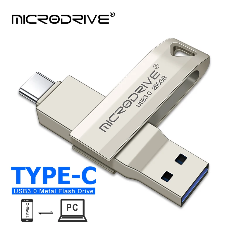 2 in1 OTG USB C a USB 3.0 Memory Stick 64GB 128GB 256GB USB C Pendrive ...