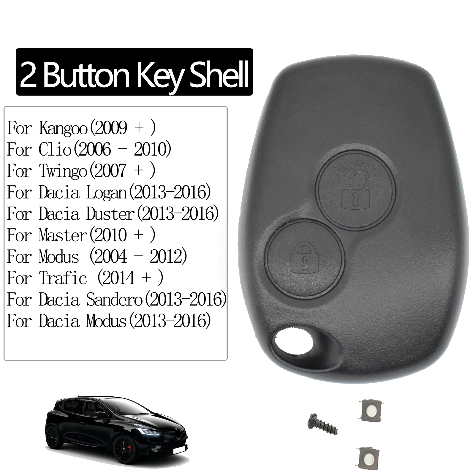 2-Button-Switch-Remote-Key-Car-Key-Fob-Case-Replacement-Shell-Cover-For ...