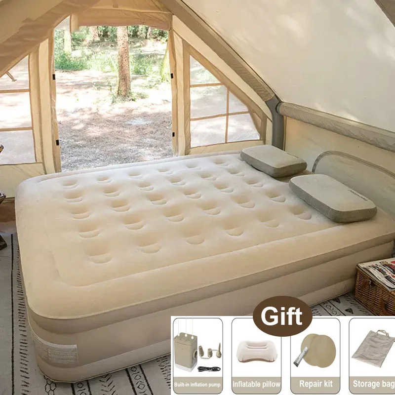 Outdoor-Portable-Folding-Camping-Bed-Mat-Built-in-Pump-Thicken-2-Person ...