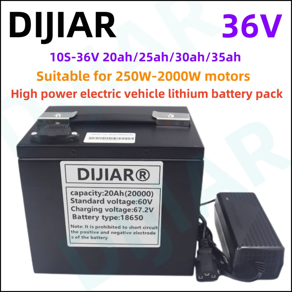 리튬 배터리 팩 36V 20Ah25Ah 30Ah 18650, 250 2000W 전기 자전거 대용량 스쿠터 오토바이 배터리 + 42V 2A 충전기| | - AliExpress