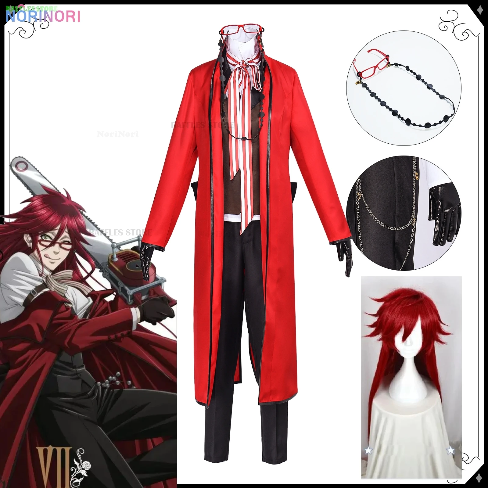 Traje-de-Cosplay-Black-Butler-Grell-sutacantilado-uniforme-de-peluca ...