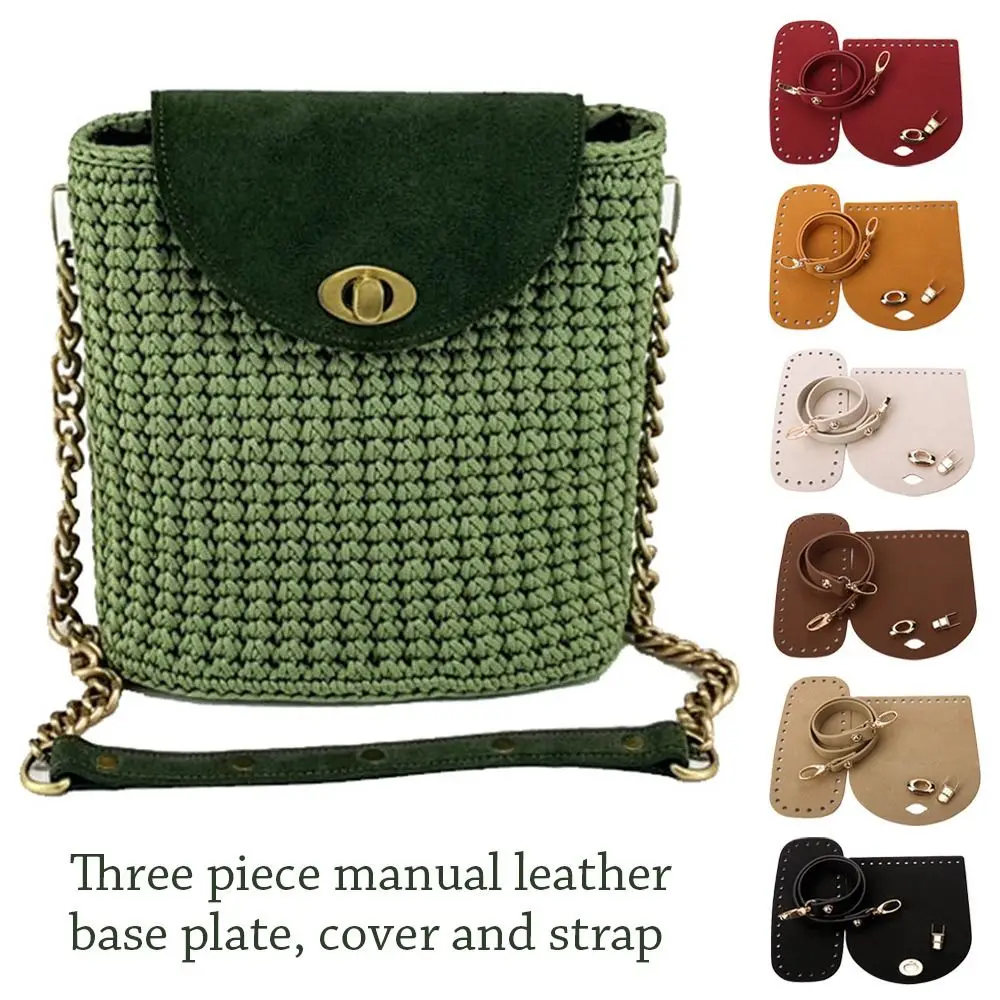 3pcs-Handbag-Shoulder-Strap-Woven-Bag-Set-Faux-Leather-Shoulder-Bag ...