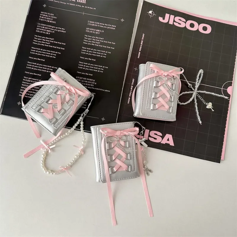 Xiuya-Silver-Sweet-Wallets-for-Women-Y2k-Strap-on-Designer-Original ...