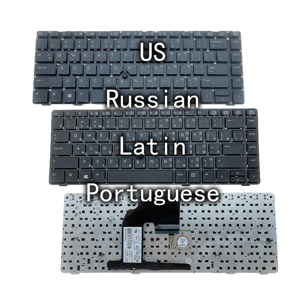 New US Russian Latin Portuguese Laptop Keyboard For HP EliteBook 8470B ...