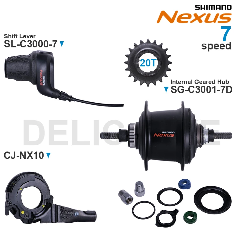 SHIMANO-NEXUS-Hub-Geared-Interno-SG-C3001-7D-Alavanca-de-Deslocamento ...