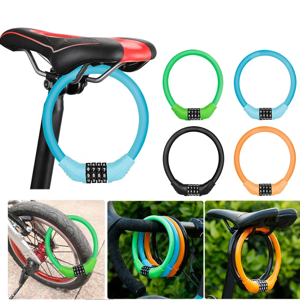 Bicycle-Locks-4-Digit-Password-Locks-for-Mountain-Road-Bike-Anti-theft ...