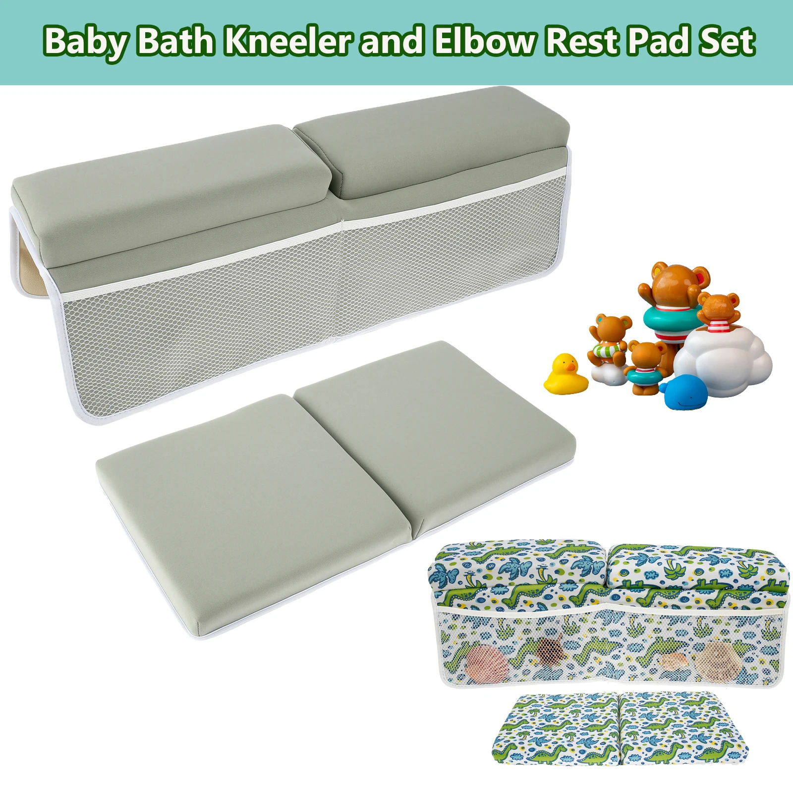 1Set Baby Bath Kneeler Elbow Rest Pad Set Memory Foam Thick Kneeling ...