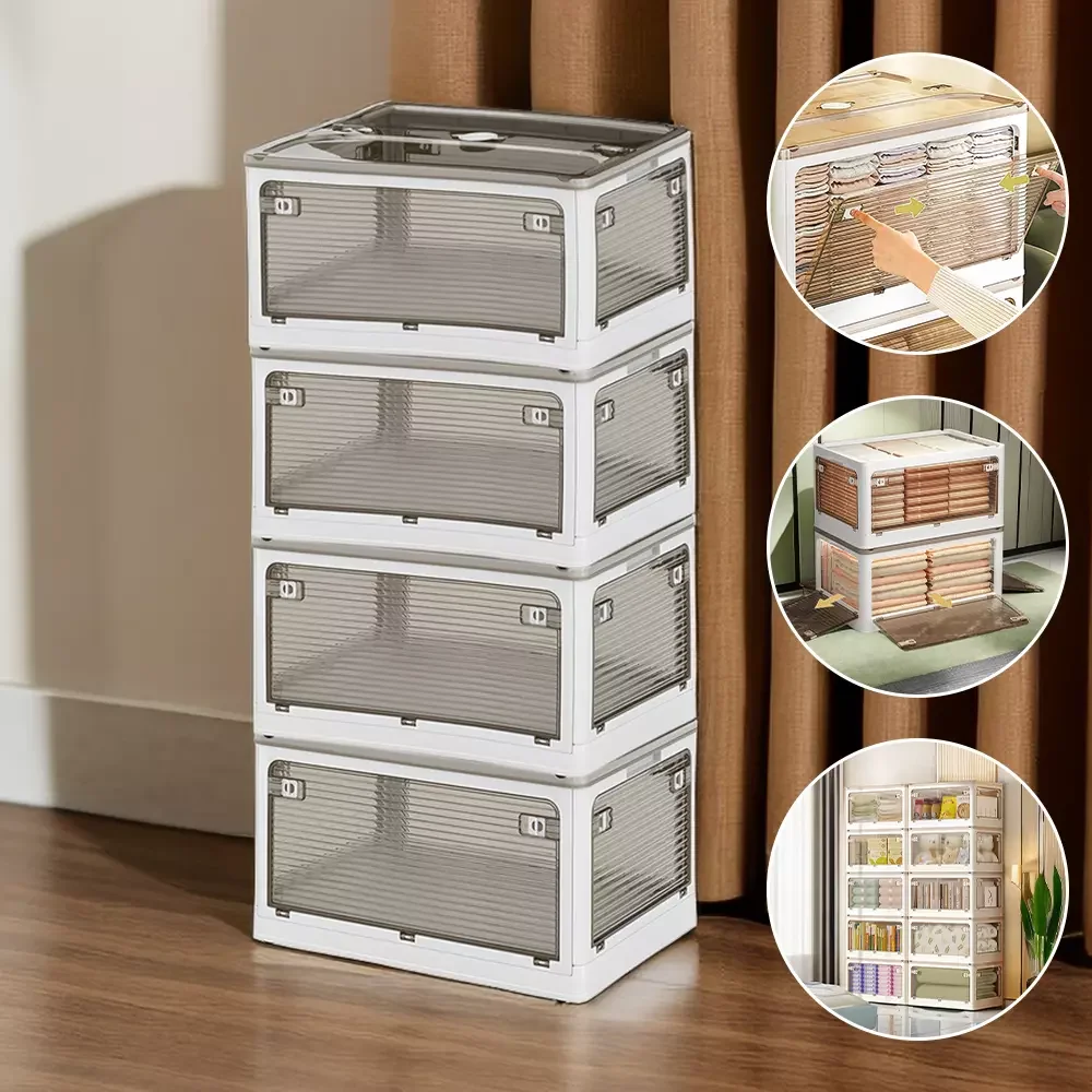 Storage box Folding Clothes Organizer With removable roller skates ...